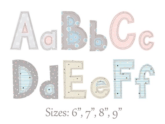 Raggy Applique Font Machine Embroidery Free Edge Alphabet 4 - Etsy