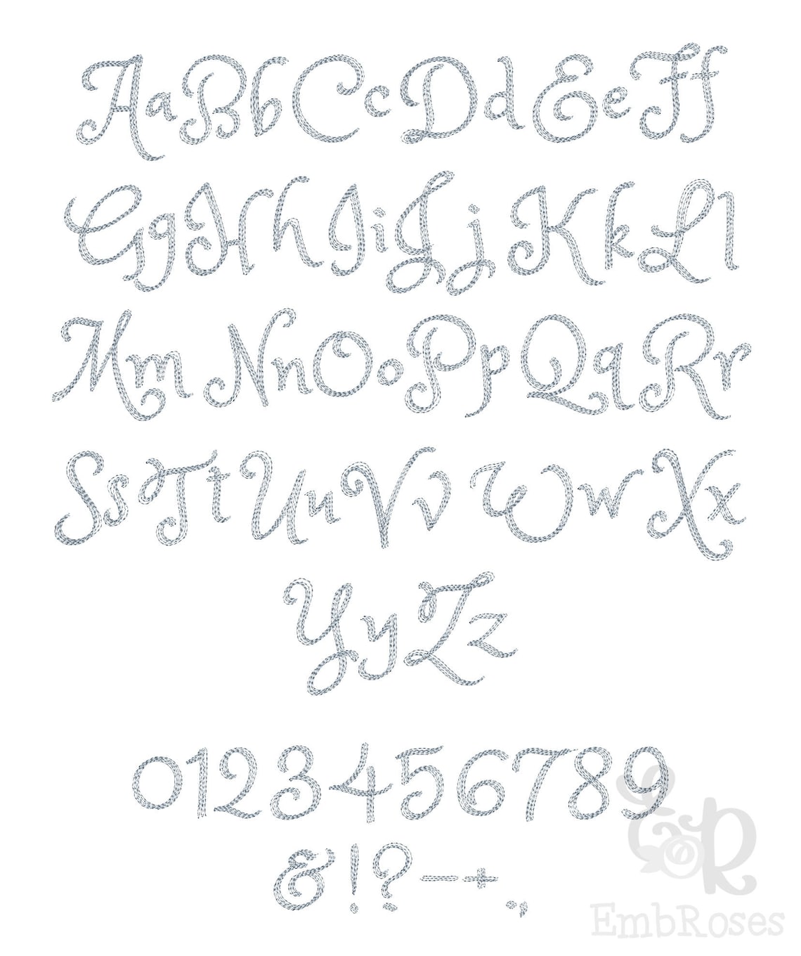 Script Embroidery Font for Machine Embroidery Alphabet 4 - Etsy