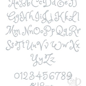 Script Embroidery Font for Machine Embroidery Alphabet 4 Sizes: 1", 1.5 ...