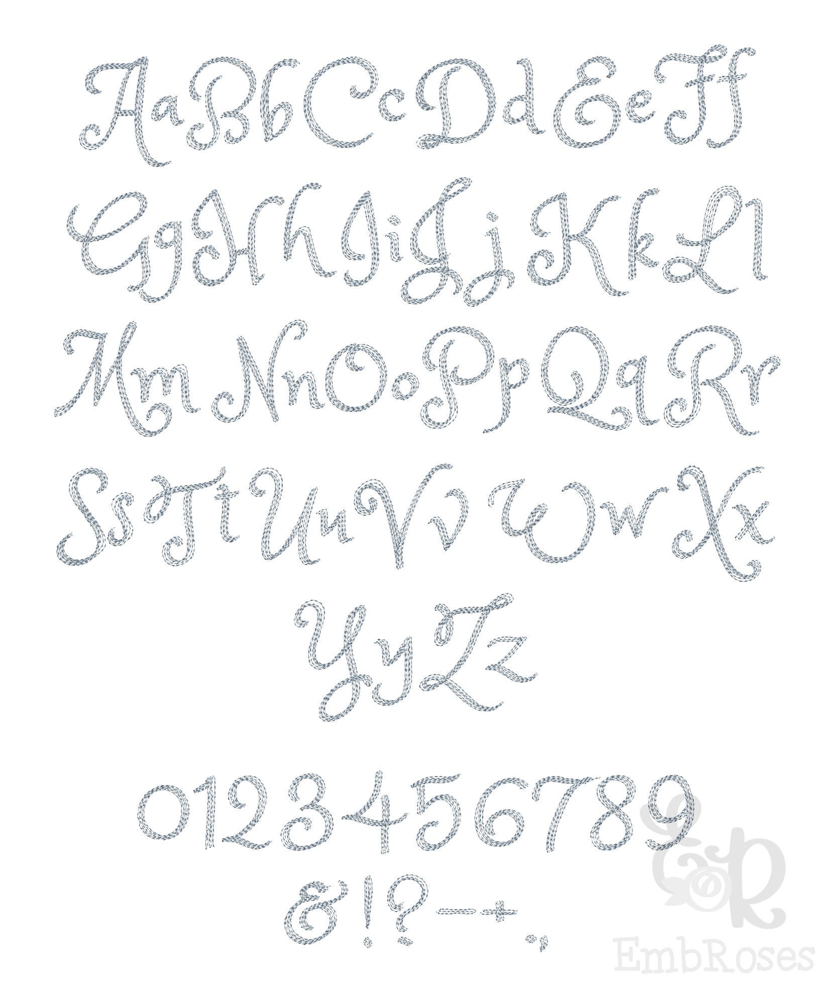 Script Embroidery Font for Machine Embroidery Alphabet 4 - Etsy