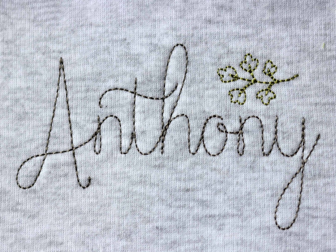 Bean Stitch Font for Machine Embroidery Alphabet 6 Sizes: 0.75", 1", 1. ...