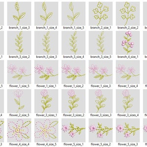 Flower Mini Embroidery Designs Set 45 Individual Sketch Files for ...