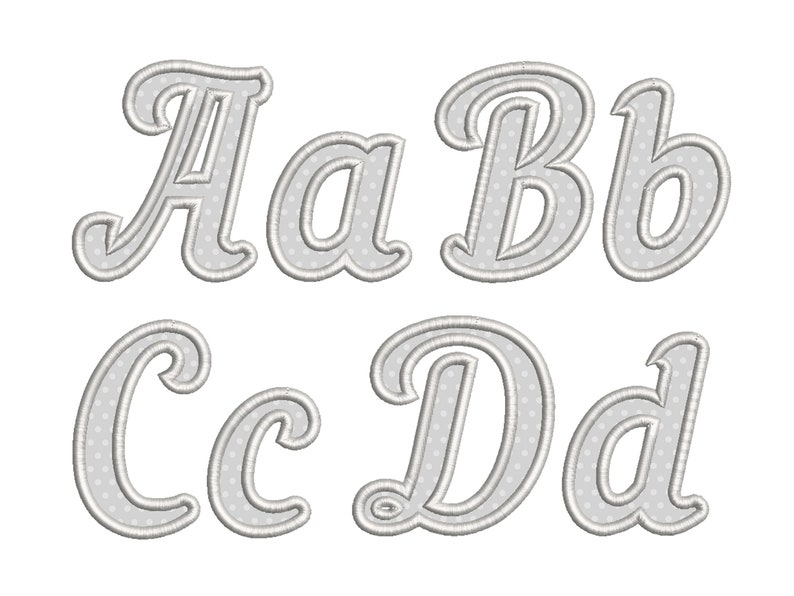 Satin Embroidery Font Applique Alphabet 4 Sizes: 2 - Etsy