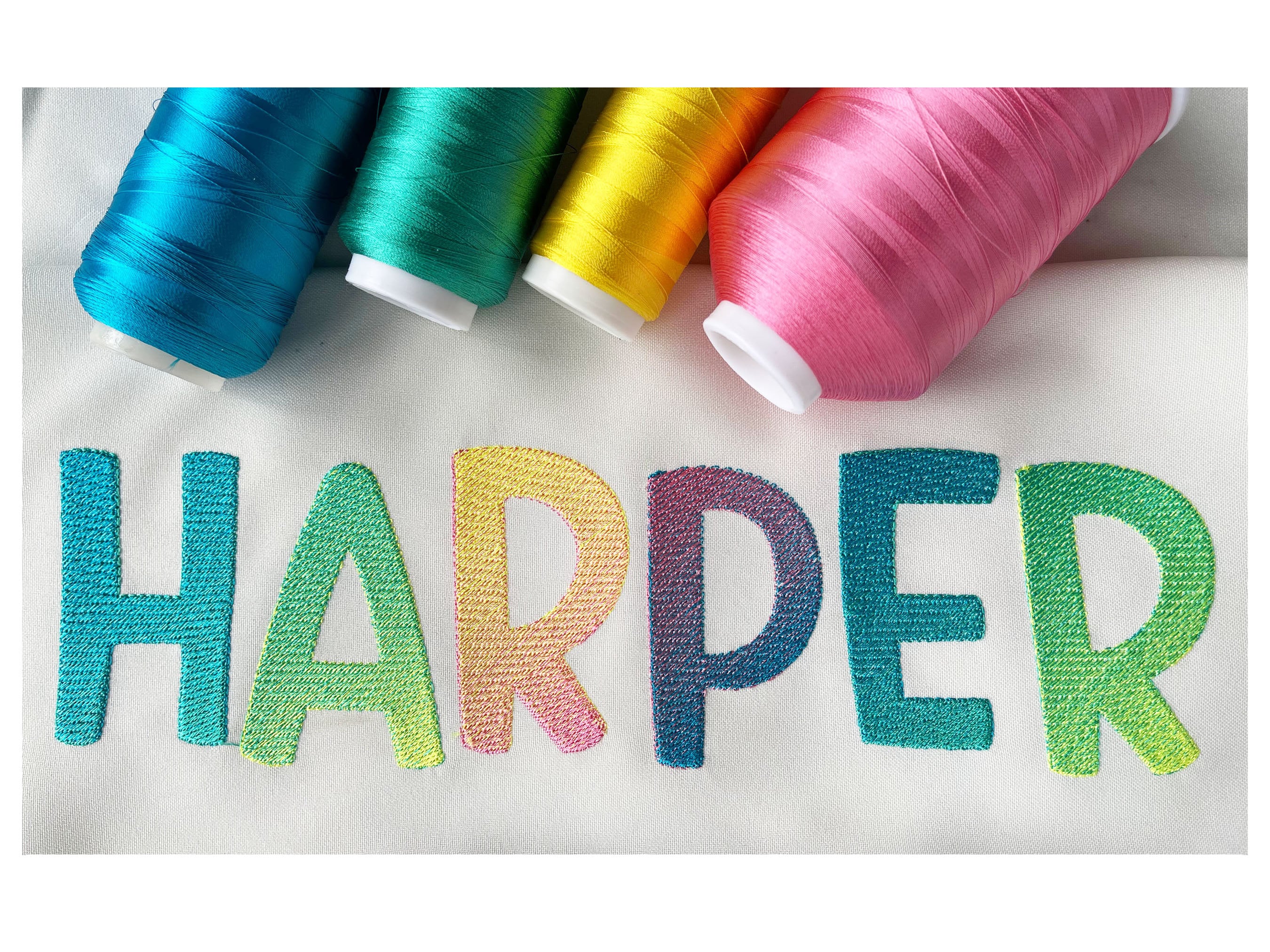 Gradient Font for Machine Embroidery ORDINARY THREADS Required - Etsy