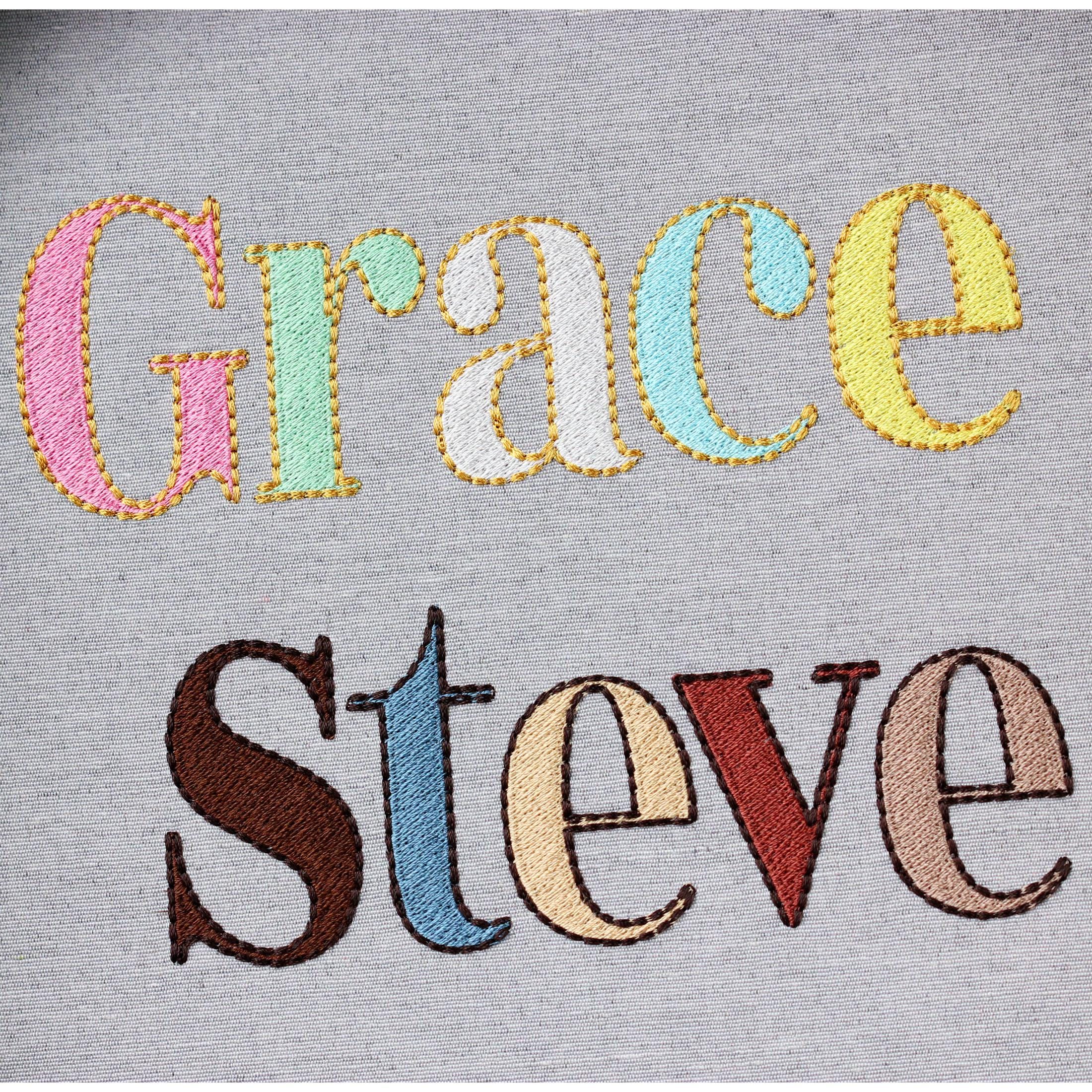 Hand Stitch Outline Embroidery Font: Machine Embroidery Alphabet (0.75 ...