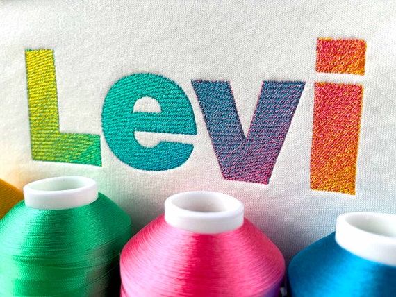 Gradient Font for Machine Embroidery ORDINARY THREADS Required - Etsy
