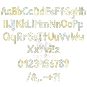 Raggy Applique Font for Machine Embroidery Free Edge Alphabet 4 Sizes ...