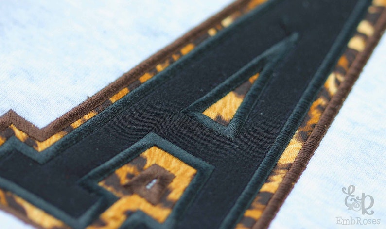 Narrow Double Applique College Font Machine Embroidery Sport - Etsy