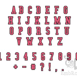 Narrow Double Applique College Font Machine Embroidery Sport Alphabet ...