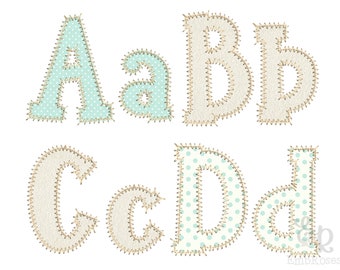 Satin Applique Font Machine Embroidery Alphabet 4 Sizes: - Etsy