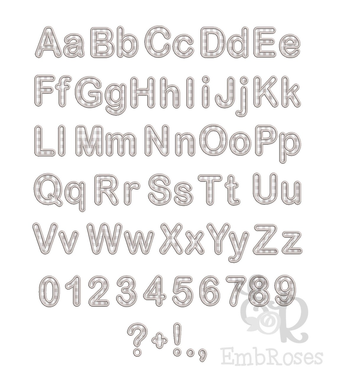 Satin Applique Font Machine Embroidery Round Alphabet 4 Sizes: - Etsy