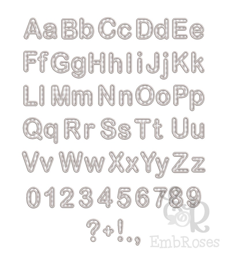 Satin Applique Font Machine Embroidery Round Alphabet 4 Sizes: - Etsy