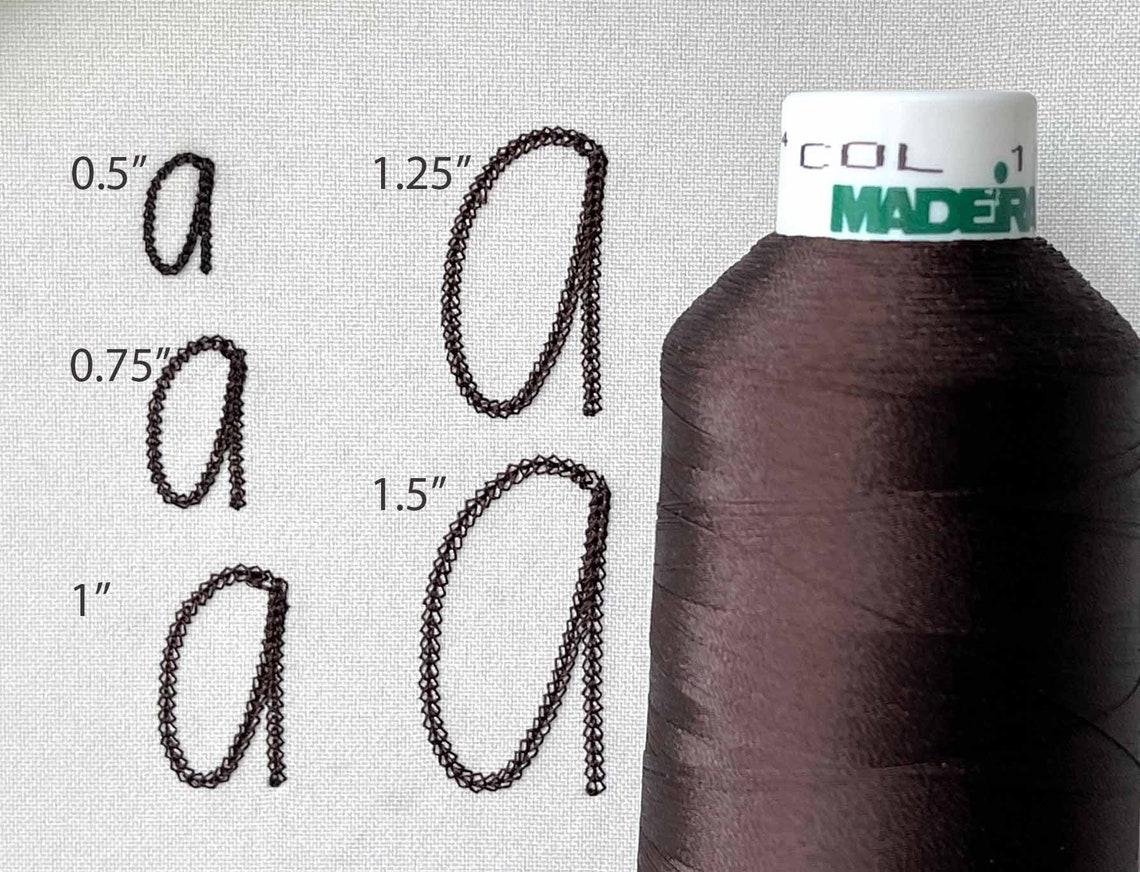 Chain Stitch Font for Machine Embroidery Font Alphabet 5 Mini - Etsy