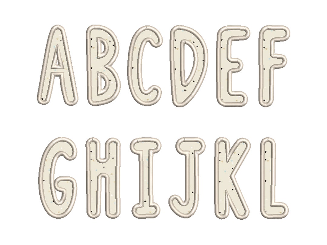 Applique Font for Machine Embroidery Alphabet 2", 3", 4", 5" Sizes BX ...