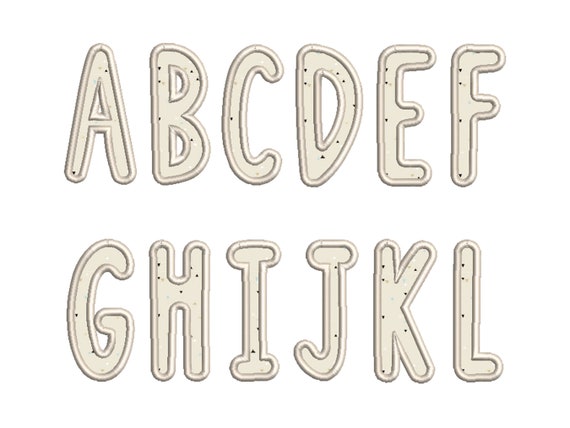 Applique Font for Machine Embroidery Alphabet 2 - Etsy