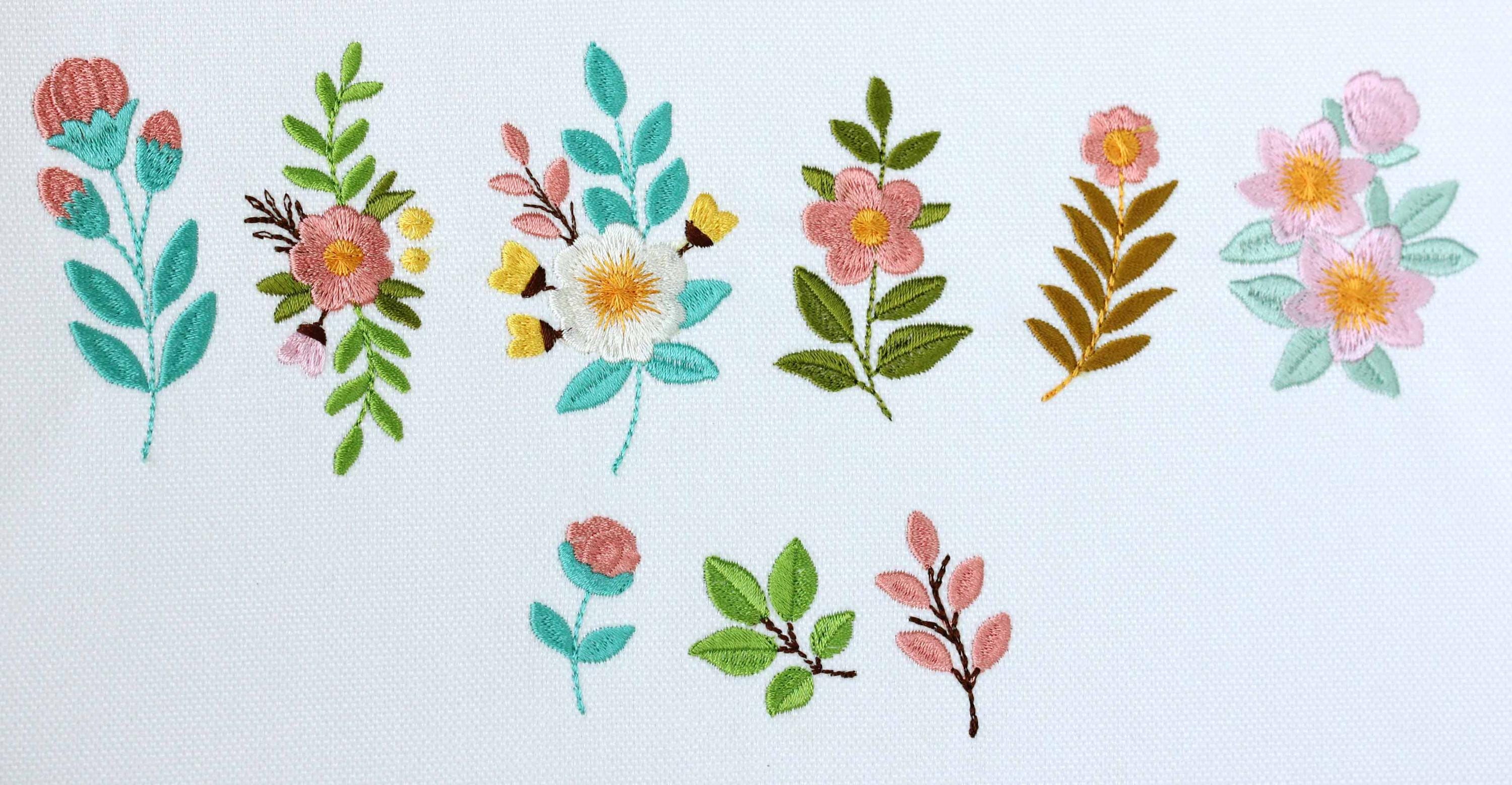 Flower Mini Embroidery Designs Set 27 Individual Files for Machine ...