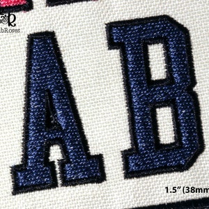 Narrow College Font With Outline Machine Filled Embroidery Alphabet ...