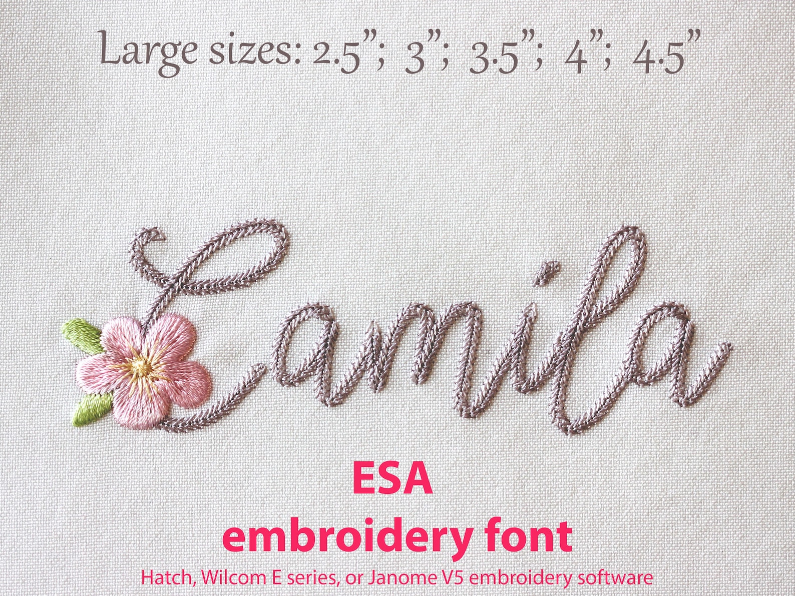 ESA Font Script Embroidery Font for Hatch, Wilcom, Janome V.5 Only ...