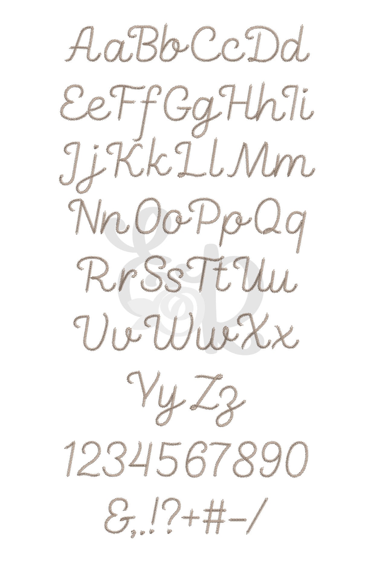 Chain Script 3 Machine Embroidery Font Alphabet 5 Sizes: - Etsy