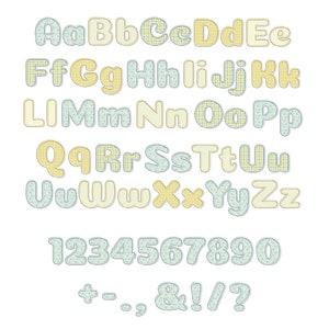 Satin Applique Font Machine Embroidery Wide Satin Alphabet 4 Sizes: 2 ...