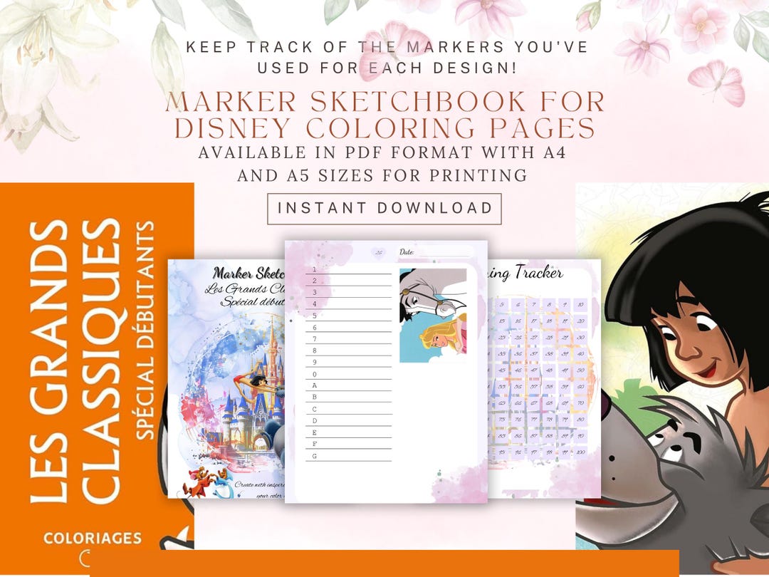 Printable Marker Tracker Template for Coloring Books | Disney ...