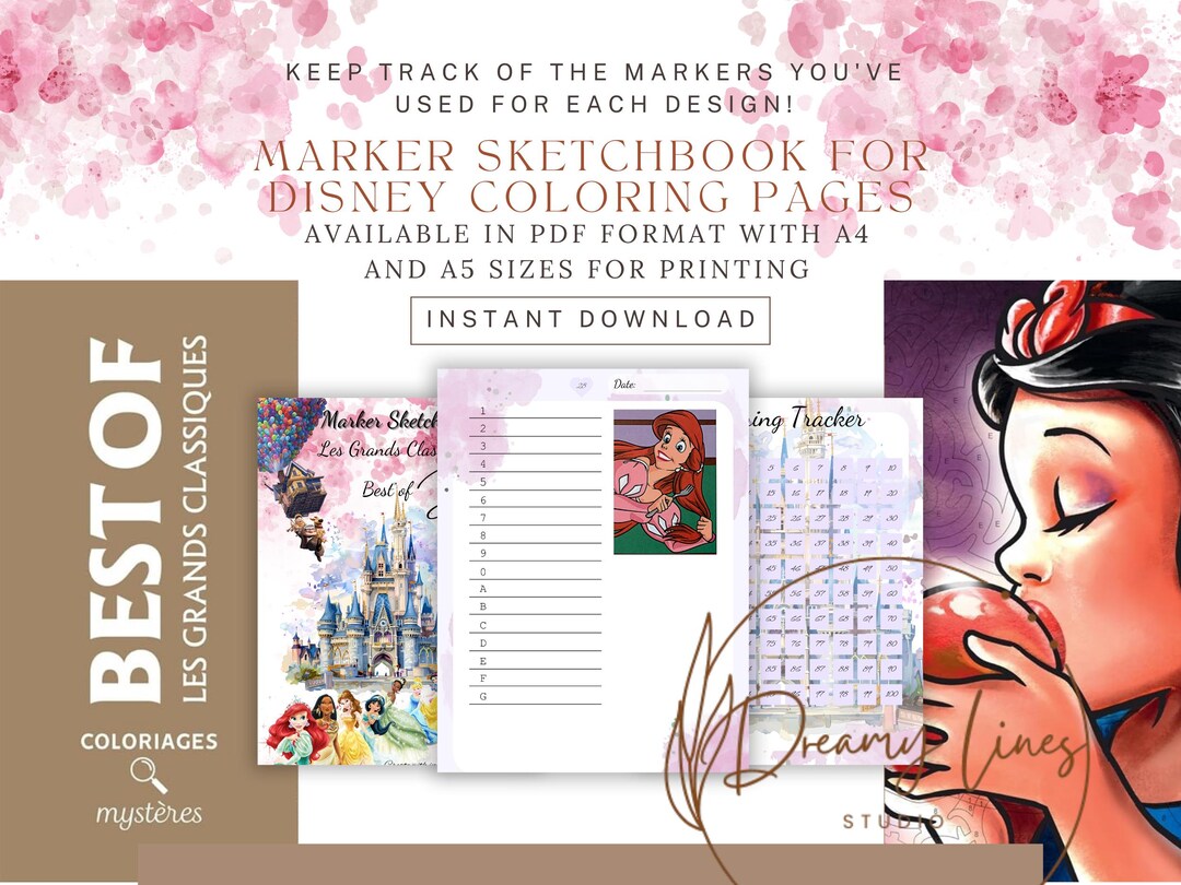 Printable Marker Tracker Template for Coloring Books | Disney Digital ...