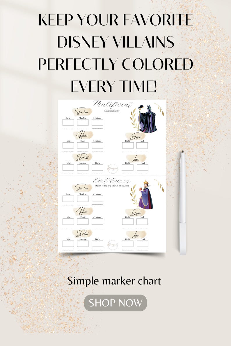 Villains Marker Chart – Printable Color Tracker (A4, 2 per Page) - Etsy