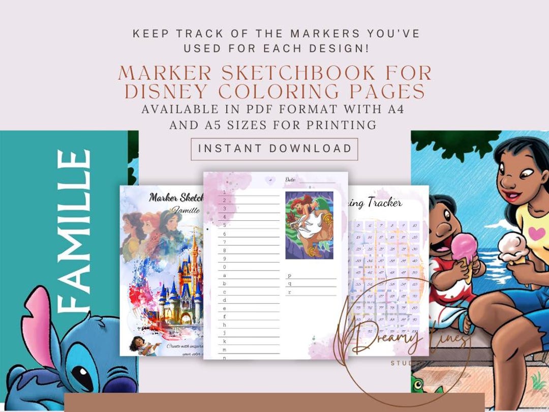 Printable Marker Tracker Template for Coloring Books | Disney ...