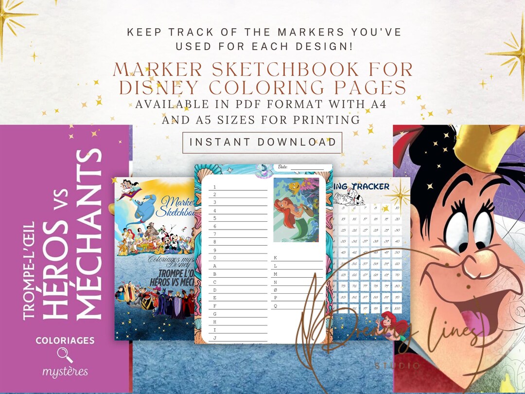 Printable Marker Tracker Template for Coloring Books | Disney ...