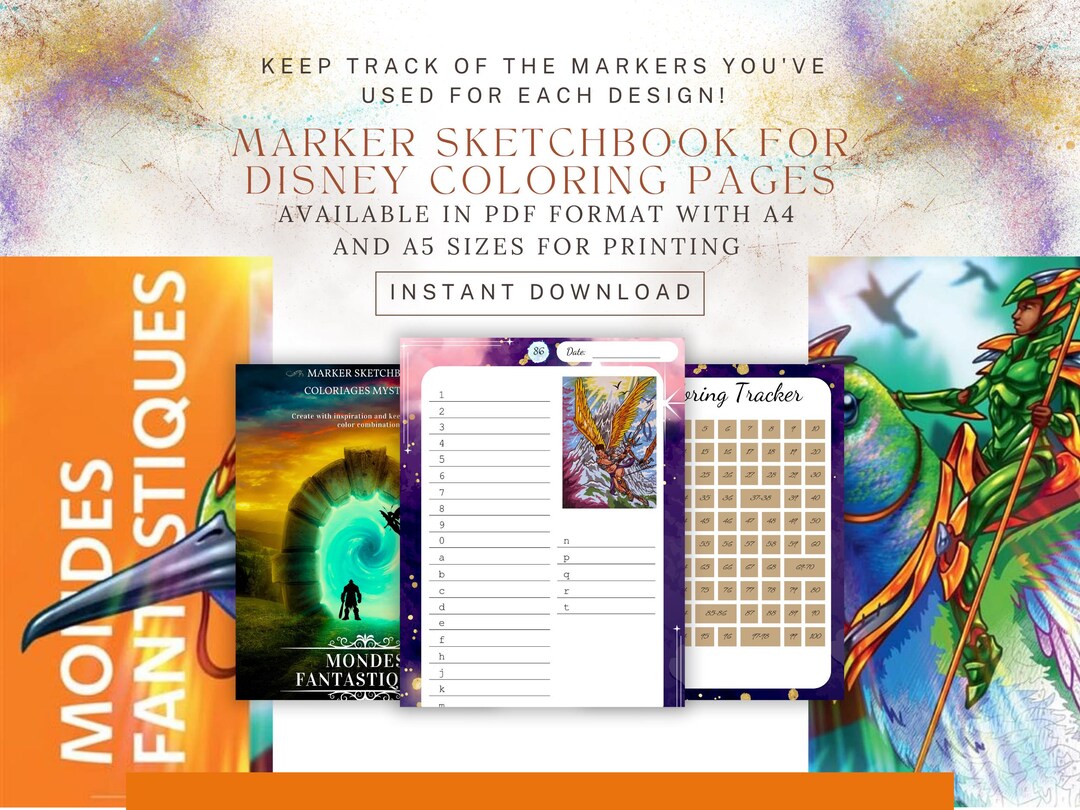 Printable Marker Tracker Template for Coloring Books | Disney Digital ...