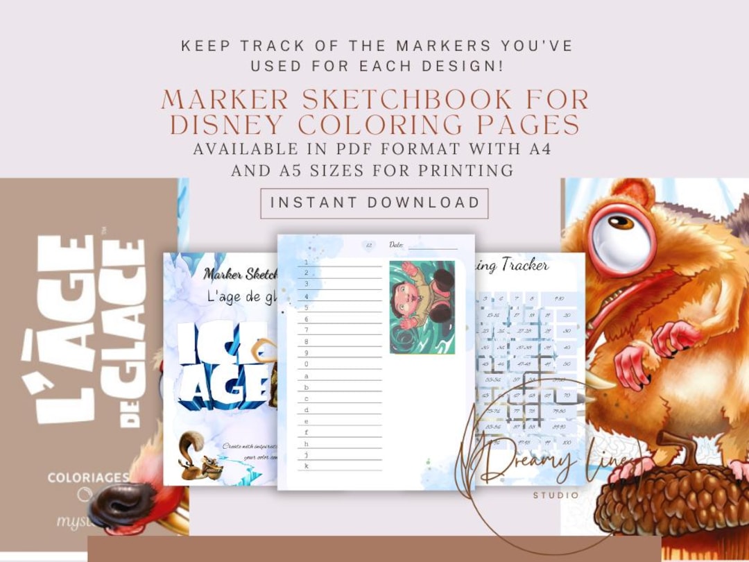 Printable Marker Tracker Template for Coloring Books Disney Coloriages ...