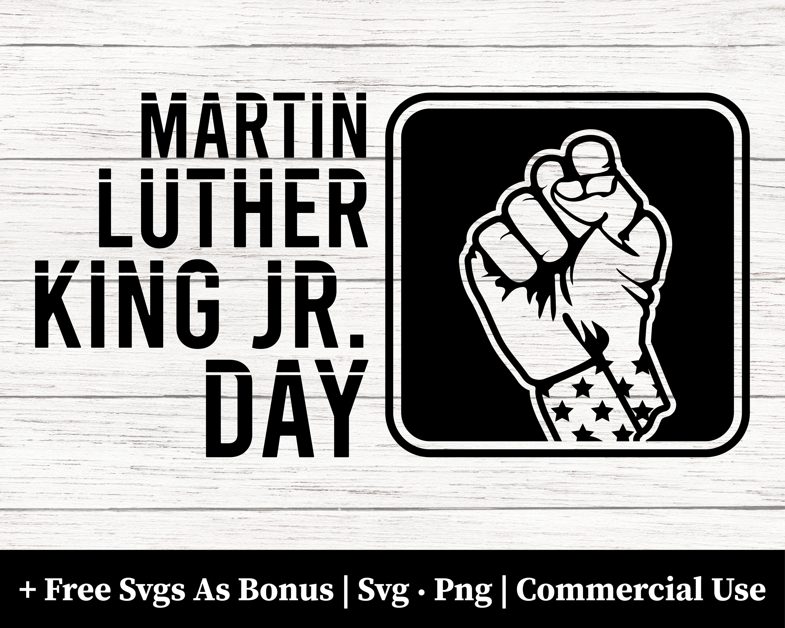 Martin Luther King Jr Day Svg Png Files,martin Luther King Jr Svg,black ...