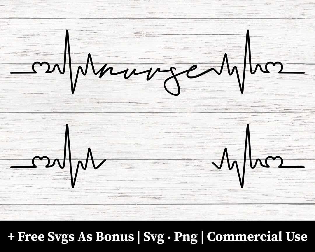 Nurse Heartbeat Svg Png Files, Custom Name SVG, Family Name Heartbeat ...