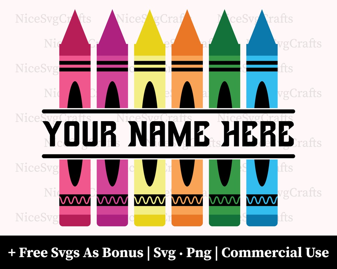 Crayon Monogram Svg Png Files, Crayon Split Monogram Svg, Pencil Split ...