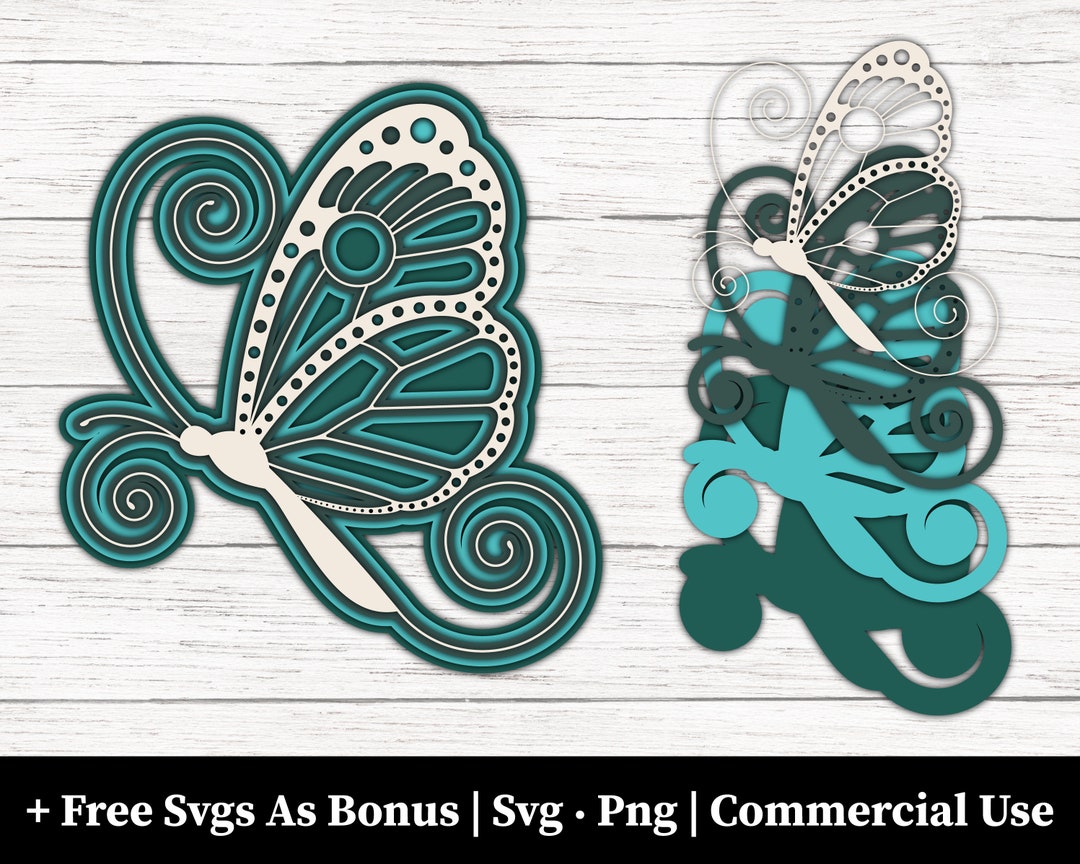 3D Butterfly Svg Png Files, Paper Butterfly Svg, Cricut, 3d Paper Cut ...