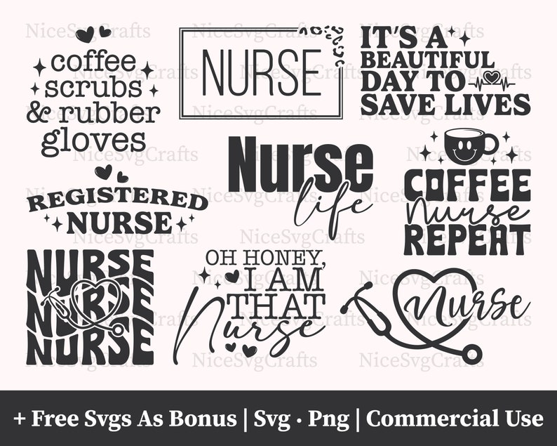 Nurse Svg Bundle Nurse Sign Svg Png Gift for Nurse Svg - Etsy
