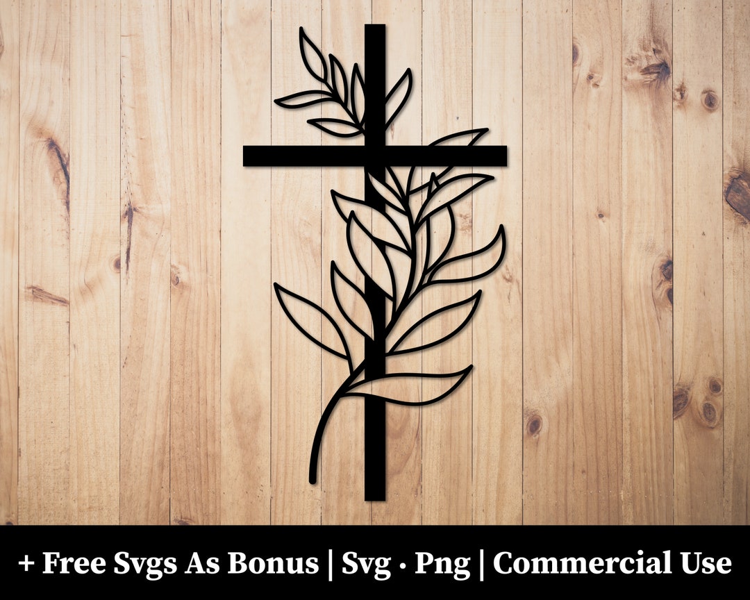 Floral Cross Svg Png Files, Flower With Cross Svg, Faith Svg, Floral ...