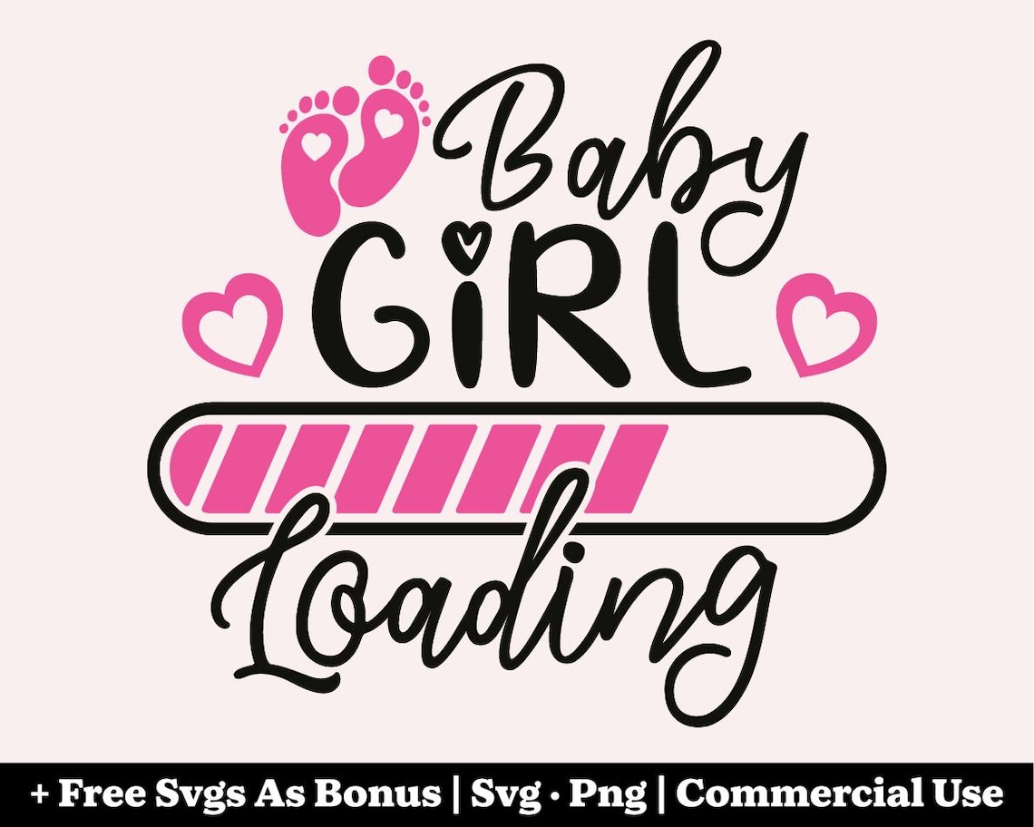 Baby Girl Loading Svg Png, Baby Shower Svg, Pregnancy Svg, Mom to Be ...