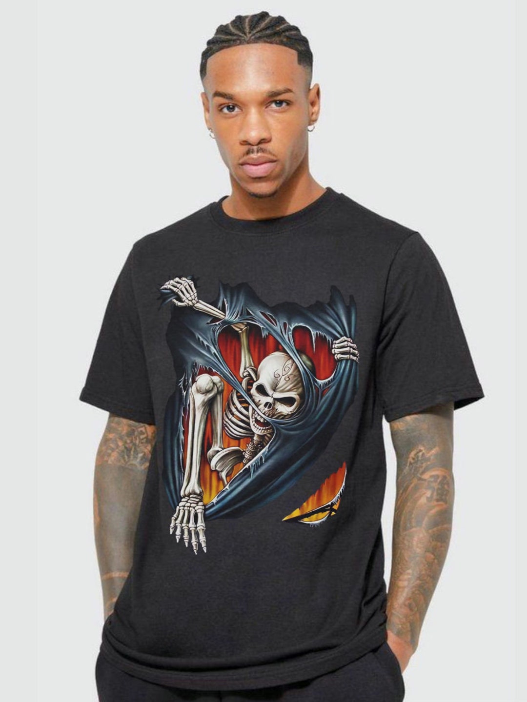 Skeleton Shirt, Skeleton Ripping Out of T-shirt, Skeleton Busting Out ...