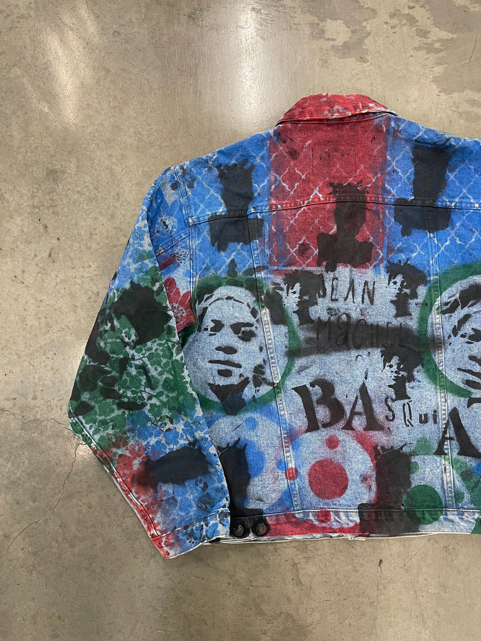 Bluesin's "meanings of Many" Basquiat Painted Denim Jacket - Etsy