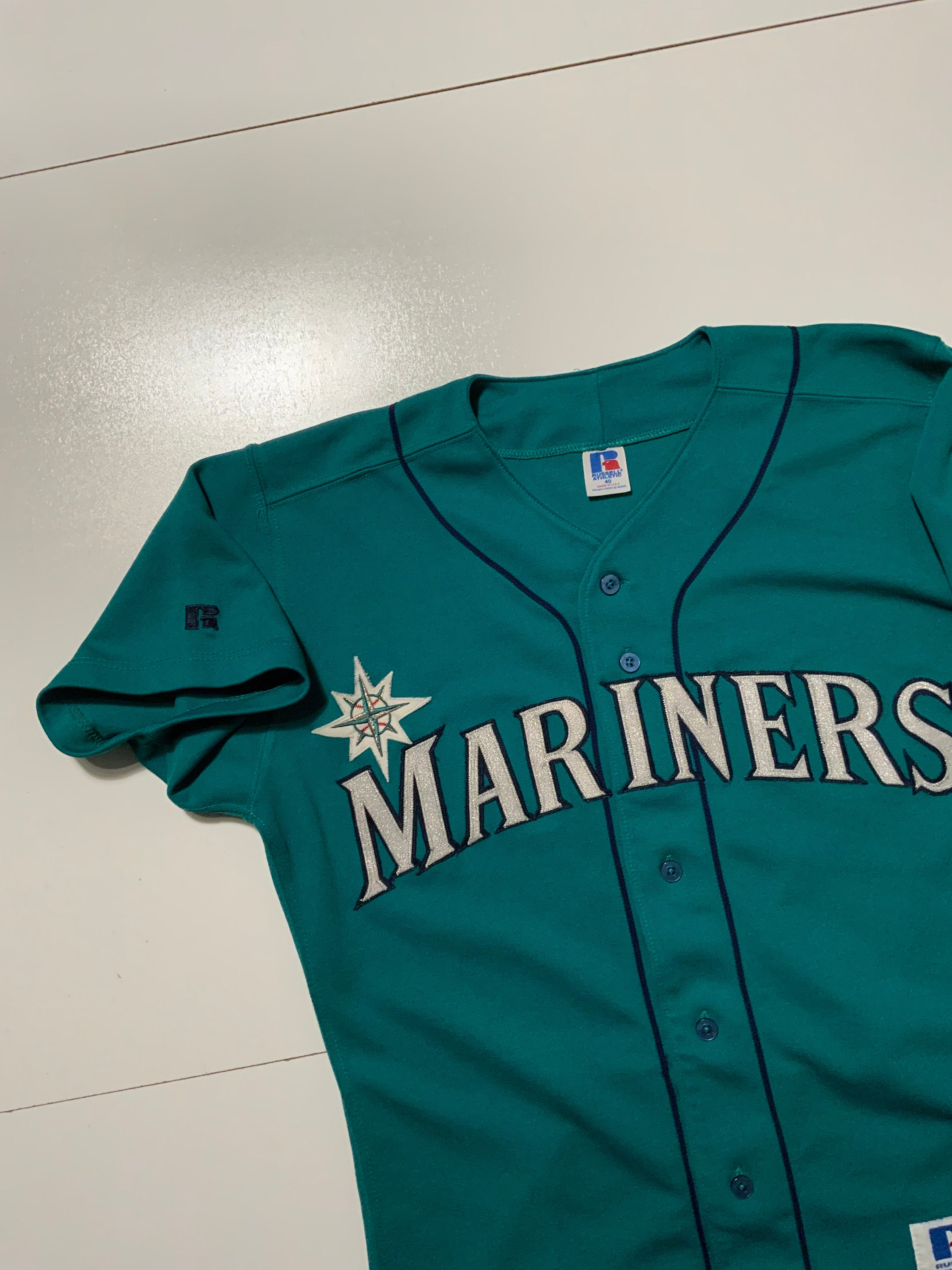 VTG 1994 Russell Seattle Mariners Diamond MLB Authentic Teal Baseball ...