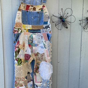 Bluesin’s “portraits of Love” Patchwork Reworked Denim Overalls - Etsy