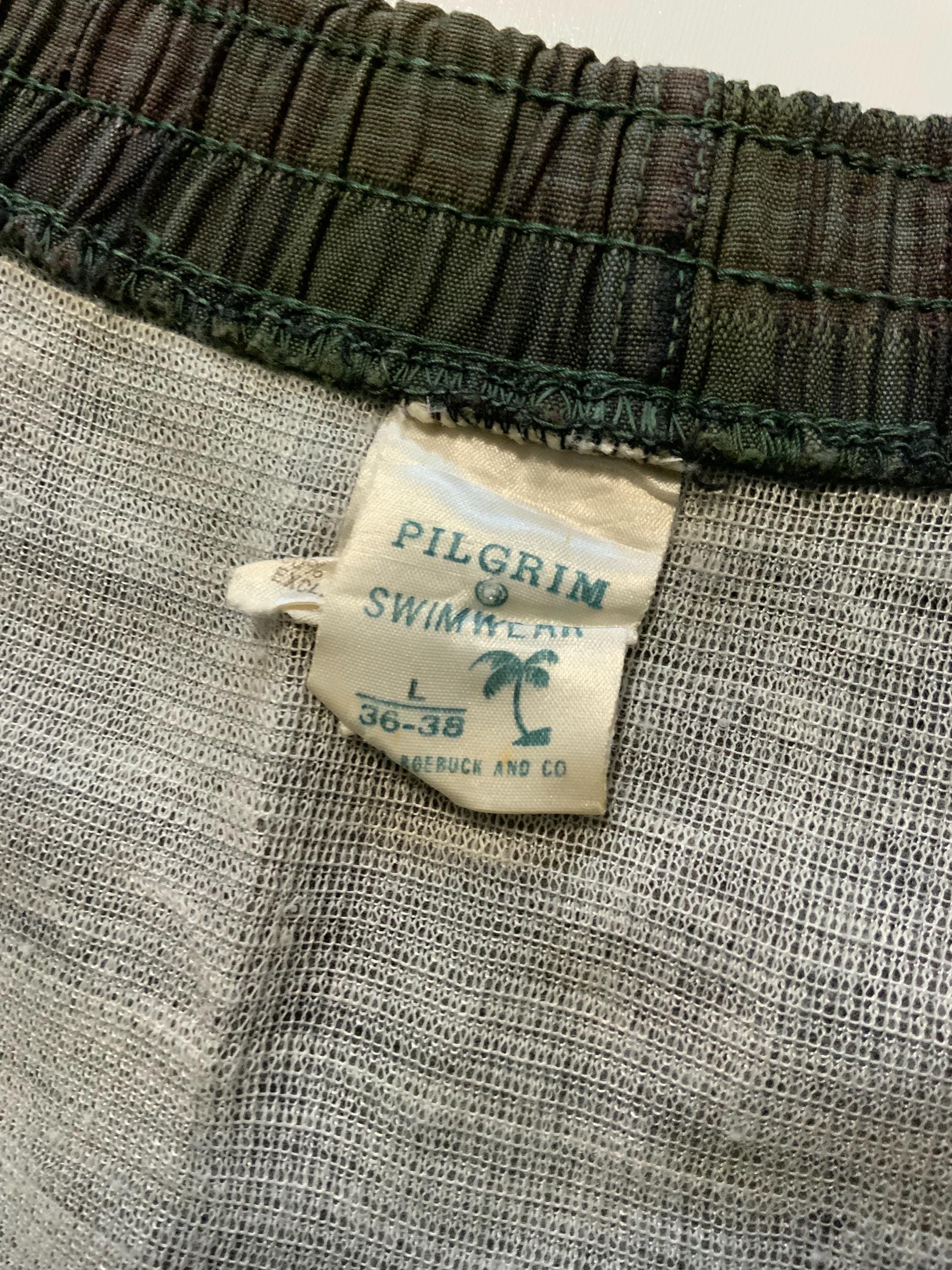 Vintage 50s 60s Sears Roebuck Pilgrim Swimwear Plaid Swim Trunks Beach ...