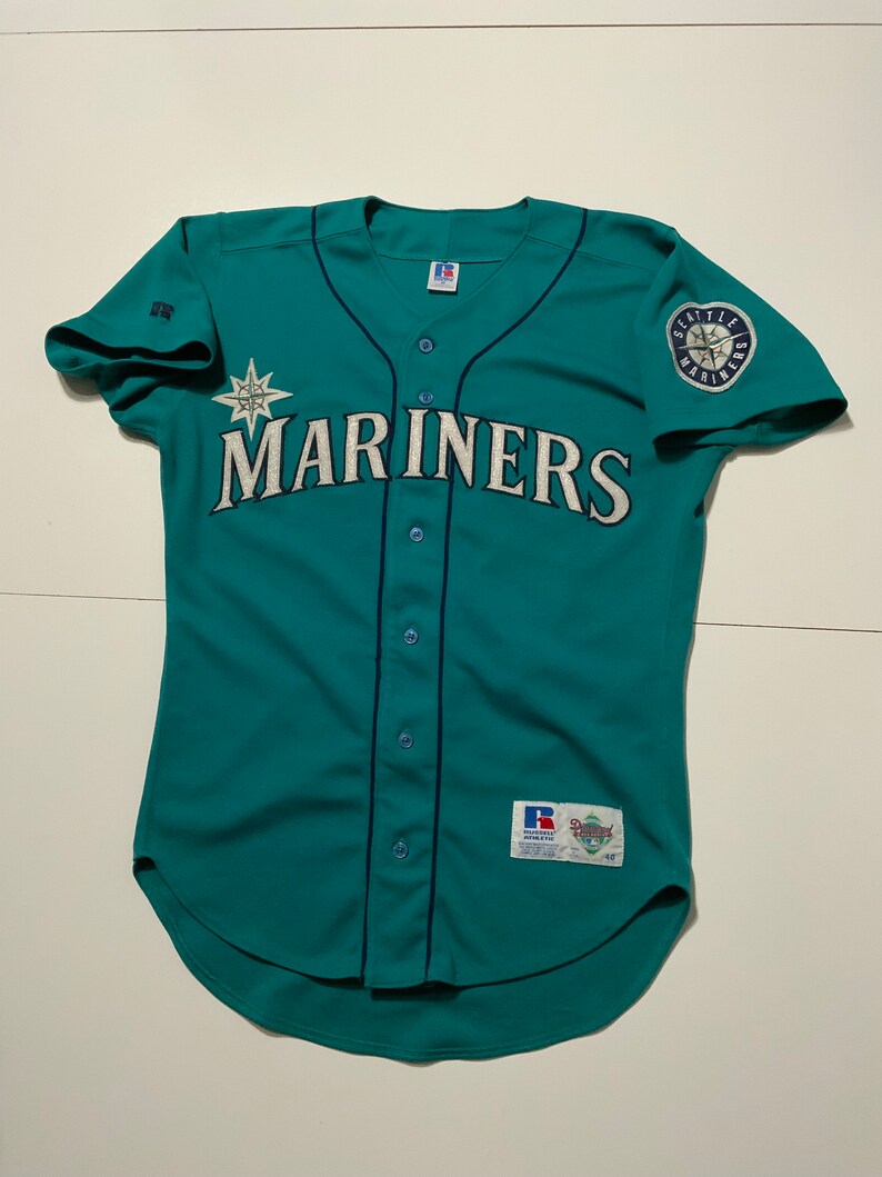 VTG 1994 Russell Seattle Mariners Diamond MLB Authentic Teal Baseball ...