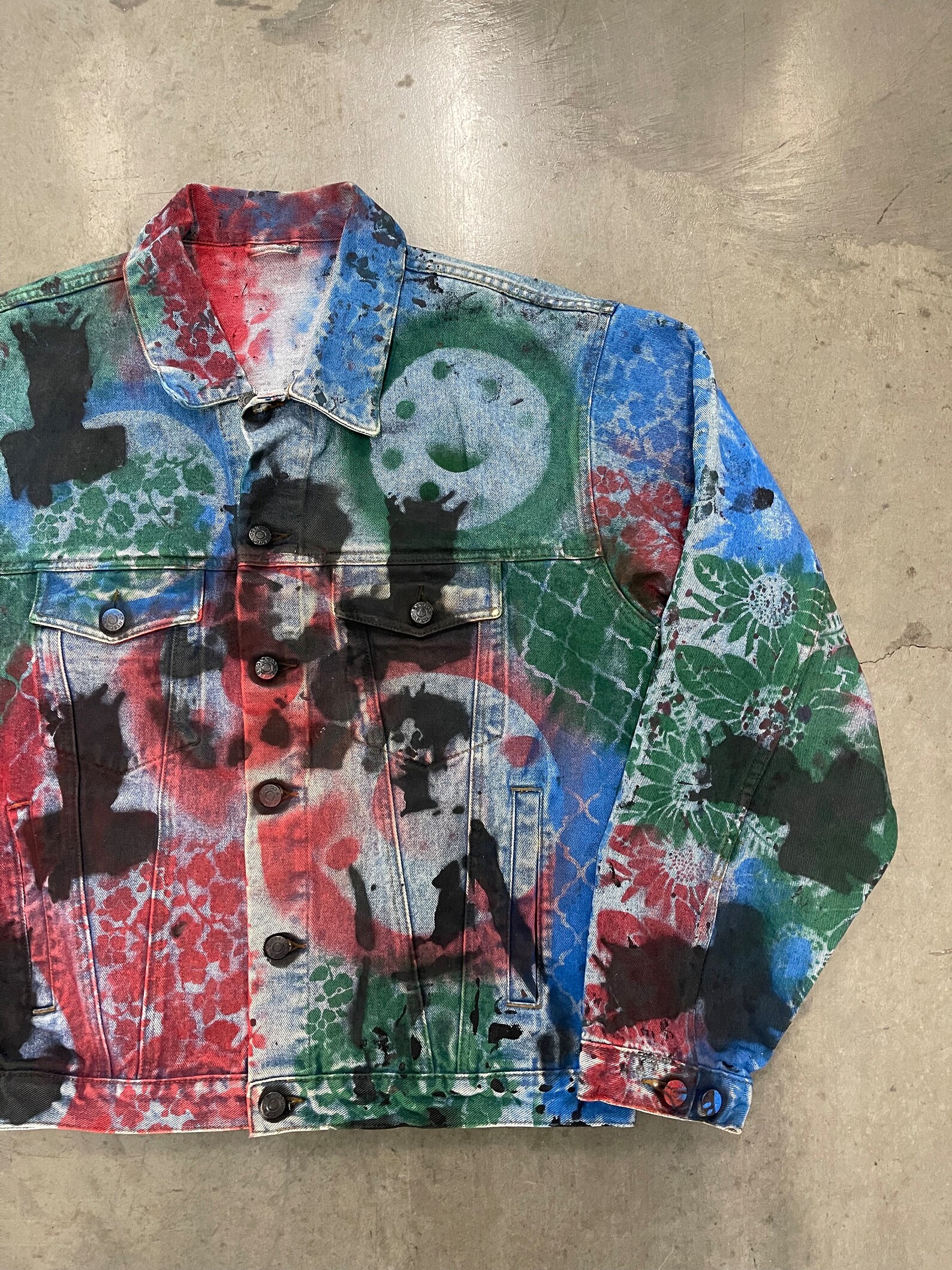 Bluesin's "meanings of Many" Basquiat Painted Denim Jacket - Etsy