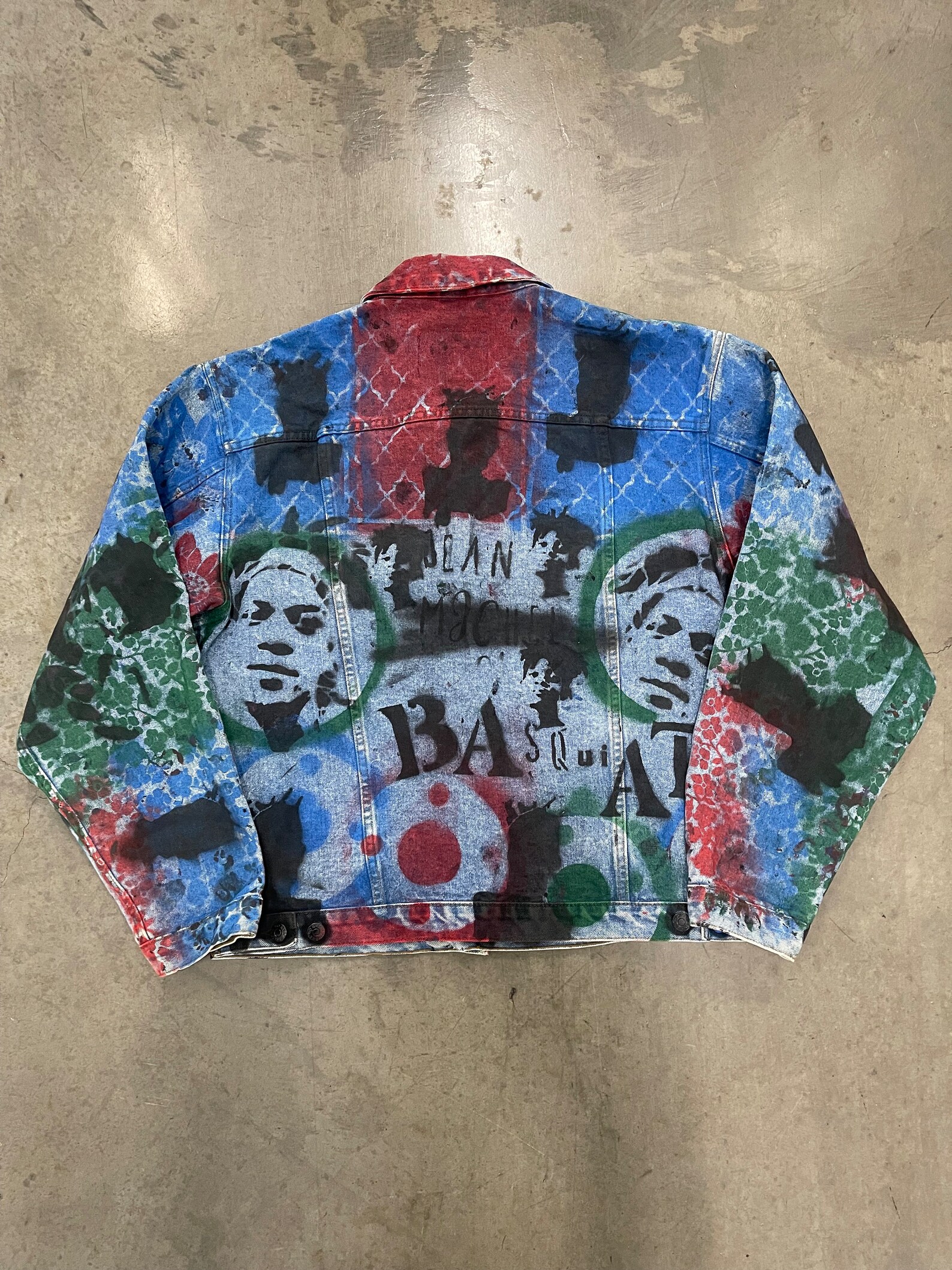 Bluesin's "meanings of Many" Basquiat Painted Denim Jacket - Etsy
