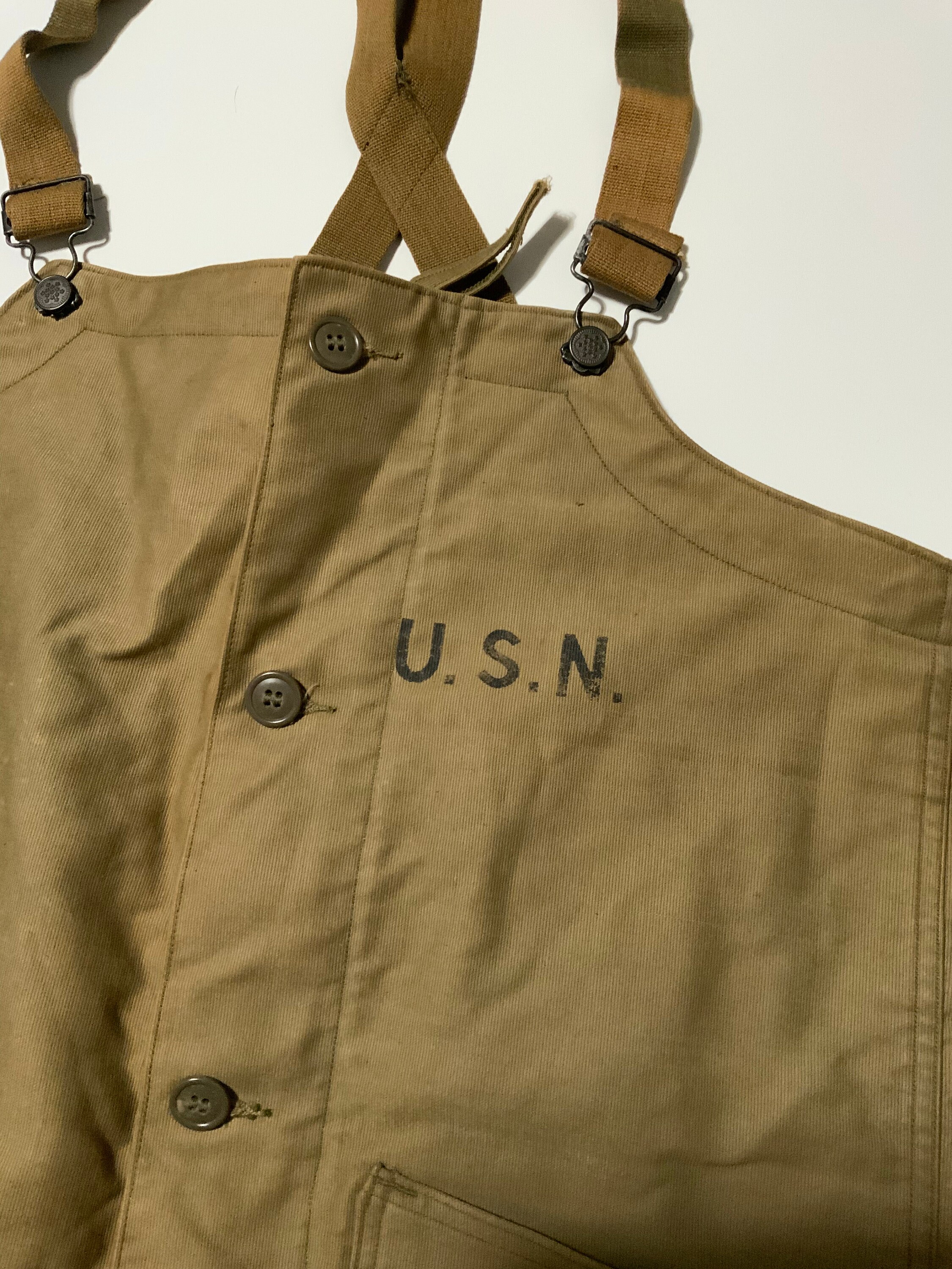 Vintage WWII 1940s USN US Navy Canvas Wool Lined Bibs Deck Coveralls - Etsy