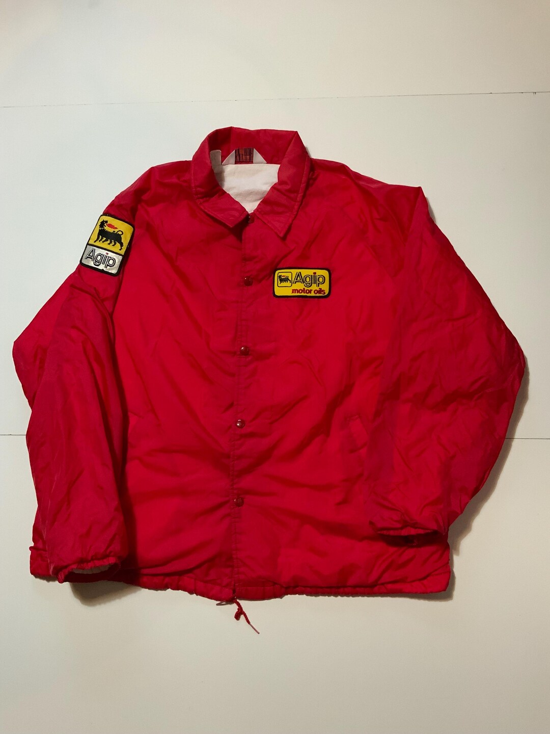 Vintage Agip Motor Oils Racing F1 Windbreaker the Warm up Red Button ...