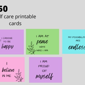 50 Affirmation Cards Digital Download, Mindfulness Affirmations Deck ...