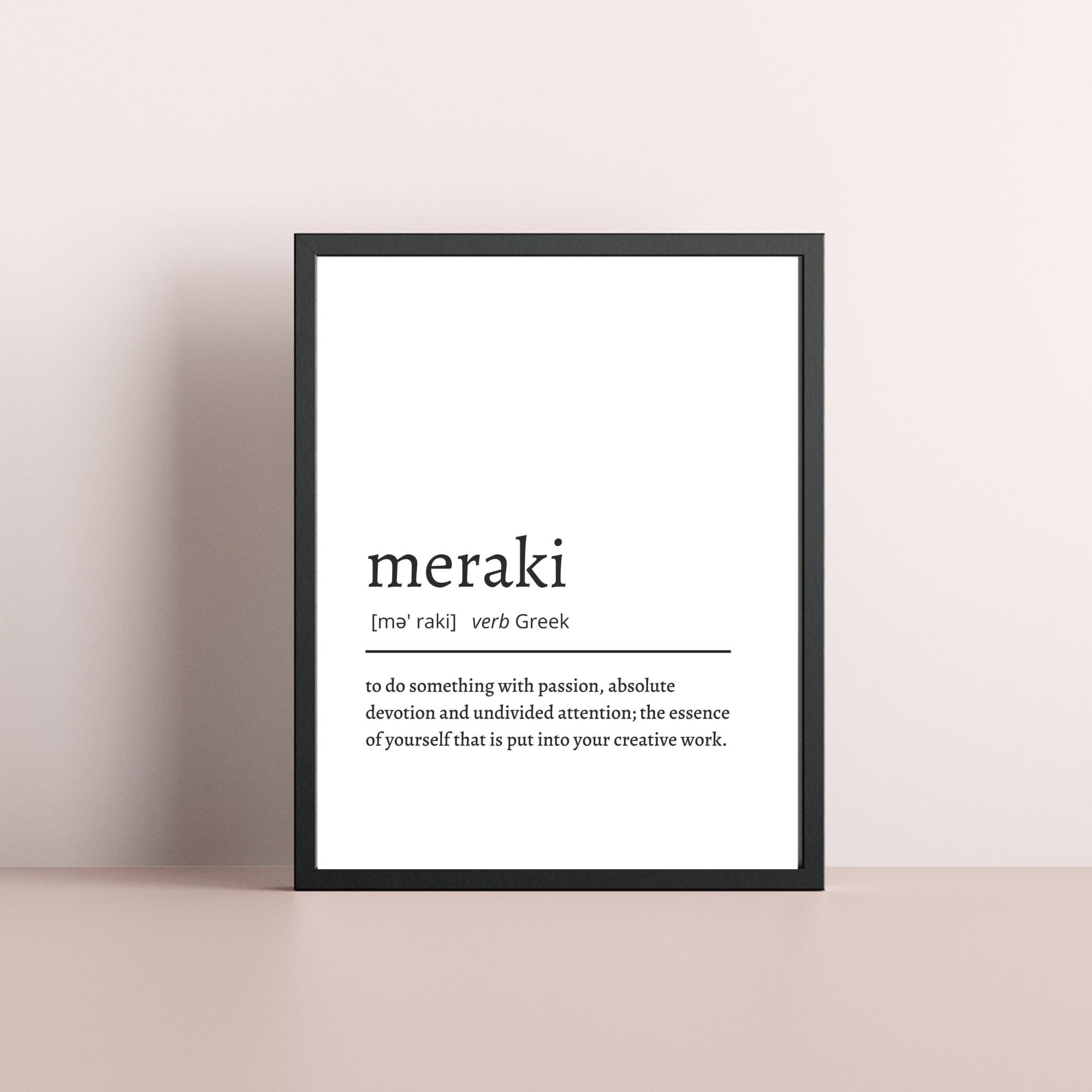 Meraki Definition Print, Greek Word Definition Print, Scandinavian Art ...